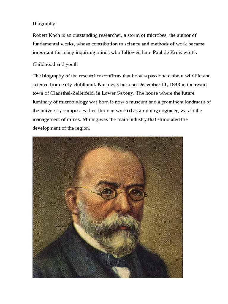 Robert Koch | PDF | Microorganism | Microbiology
