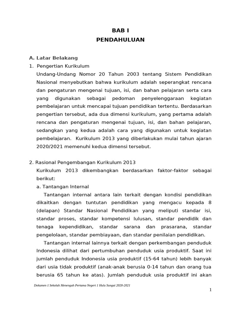 Dokumen 1 SMP K13 2020-2021 | PDF