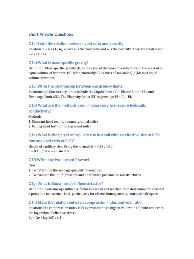 Short Answer Questions | PDF