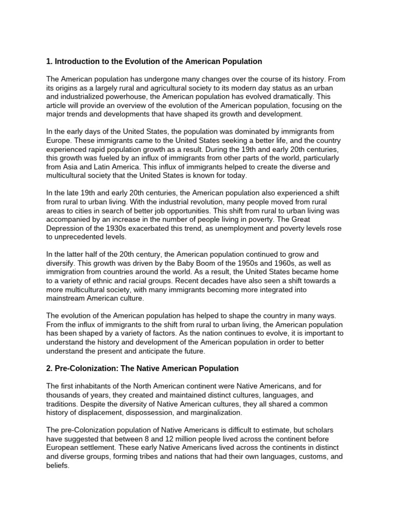 American population | PDF | European Colonization Of The Americas | The ...