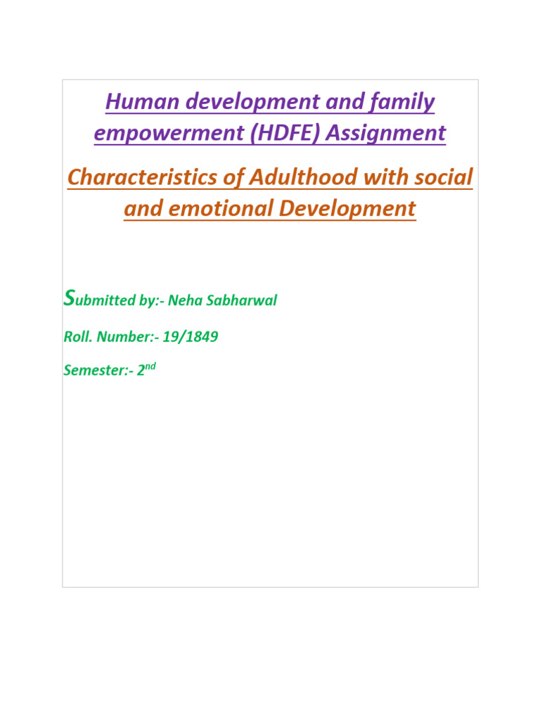 Emotional Development Pdf Interpersonal Relationships Adolescence