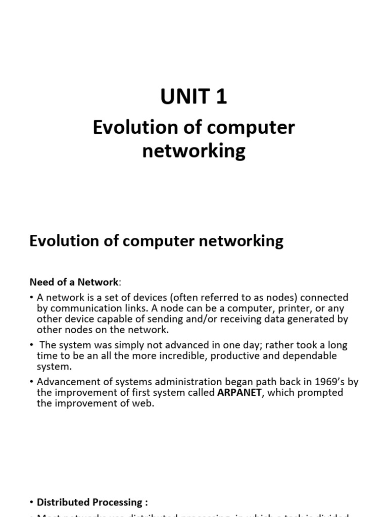 Evolution of Computer Networking | PDF | Computer Network | Network Switch