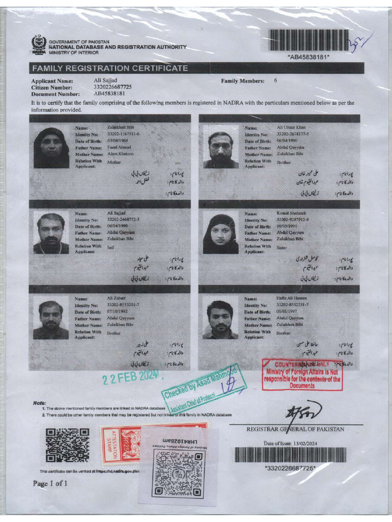 Family Registration | PDF