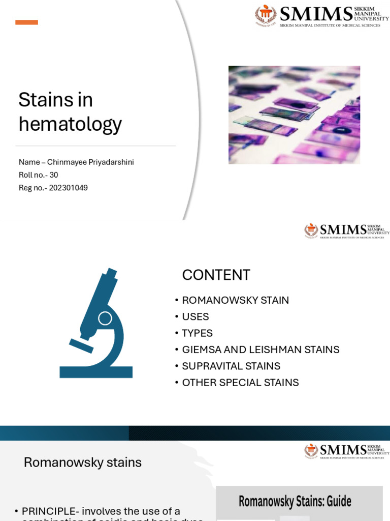 stains of hematology 2 | PDF | Staining | Histology