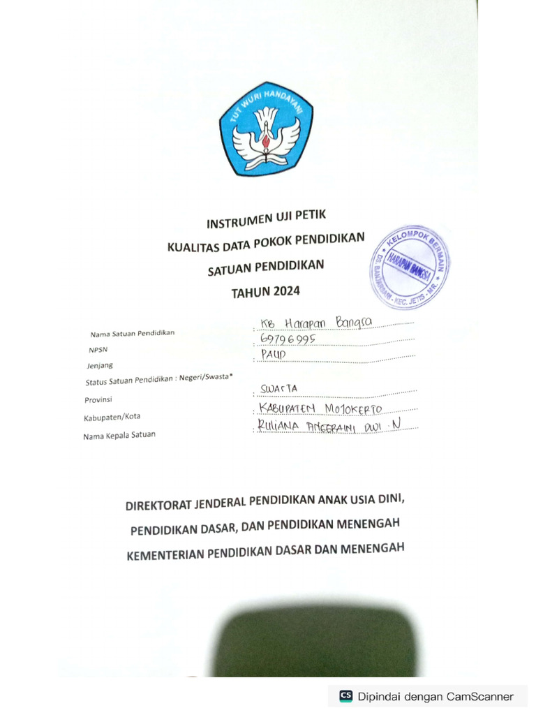 KB Harapan Bangsa Instrumen Uji Petik | PDF