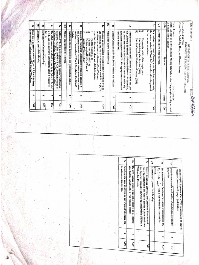 3rd Sem pyq End-Sem 2022 π | PDF