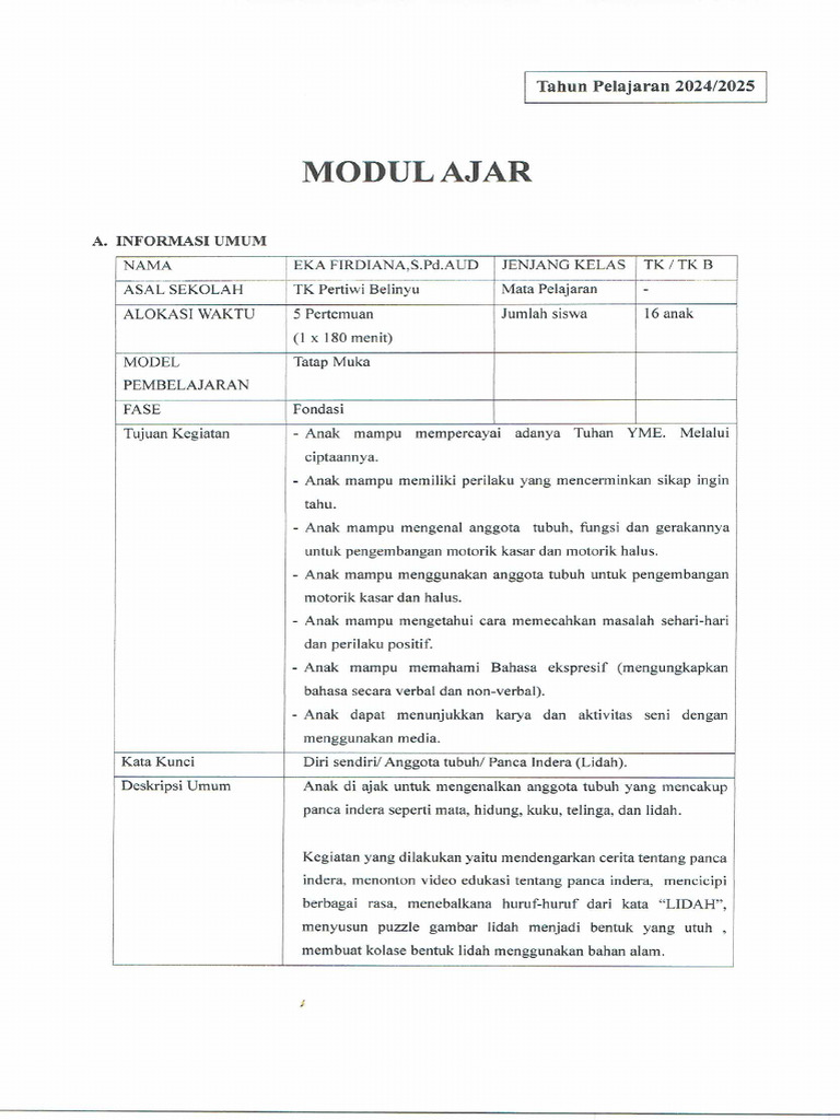 Modul Ajar 2024.2025 Akreditasi | PDF