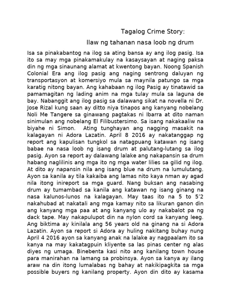 Tagalog Crime Story - Ilaw NG Tahanan Patay | PDF