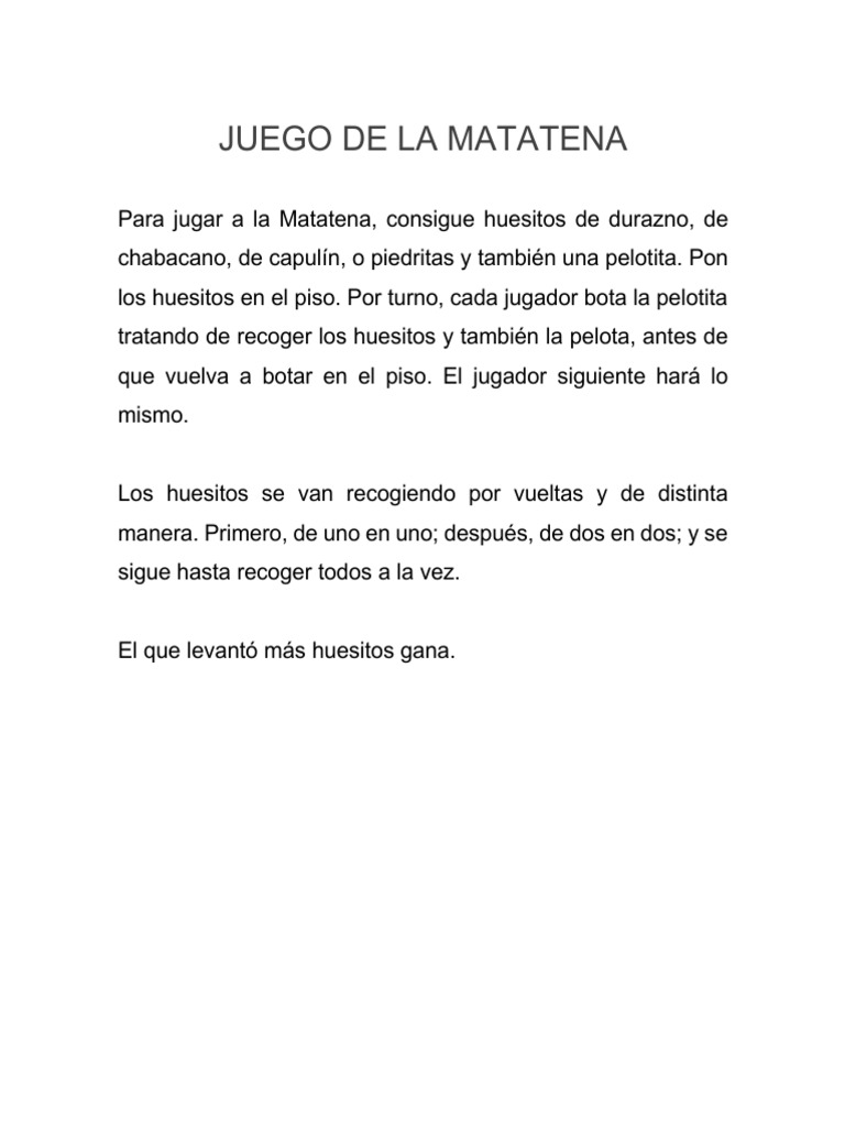 Juego de La Matatena | PDF