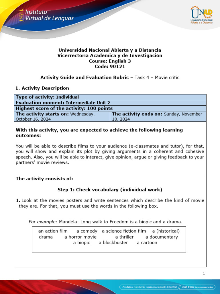 Movie Critic Activity Guide | PDF | Turnitin