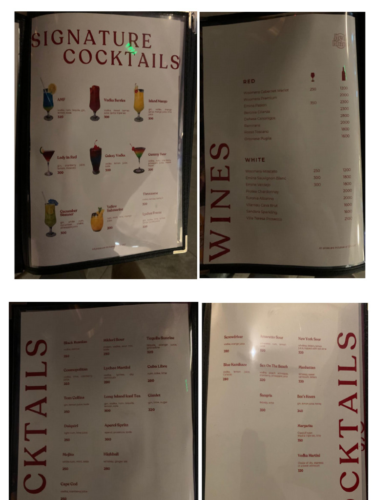 Red Rhino Menu | PDF