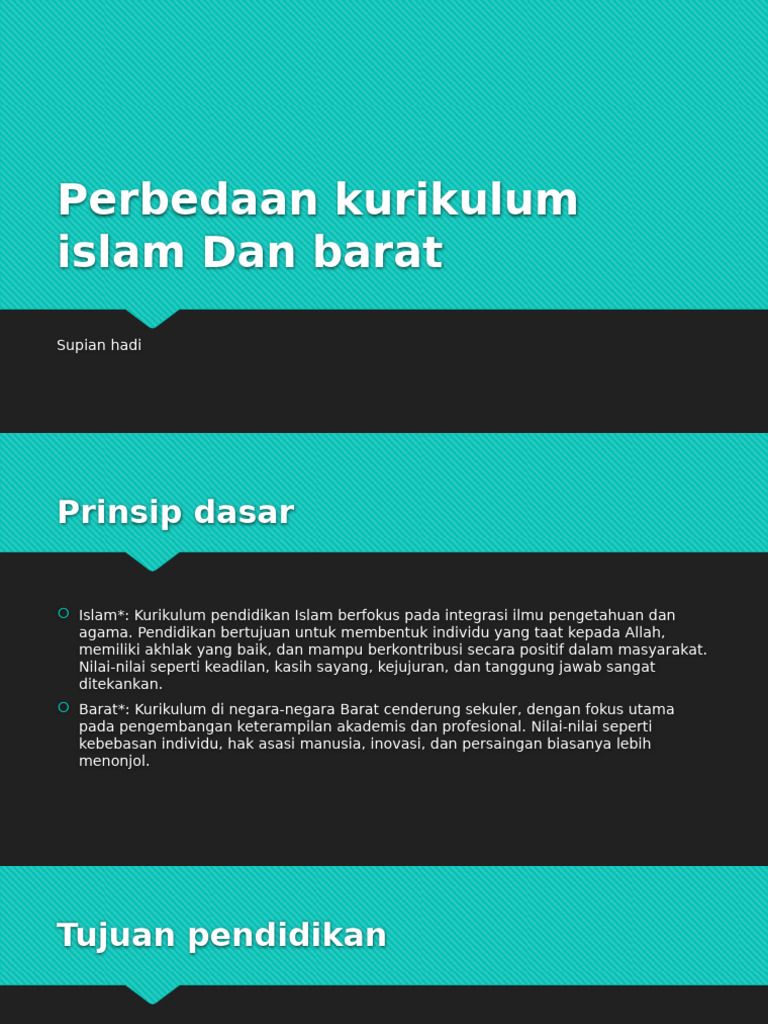 Perbedaan Kurikulum Islam Dan Barat | PDF