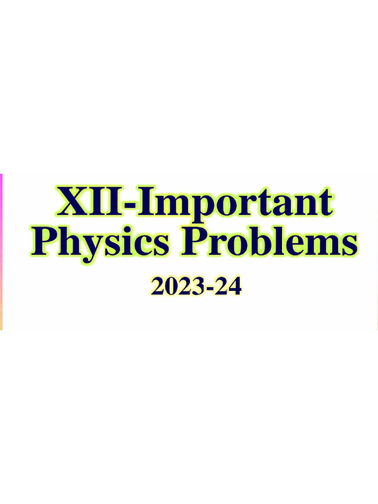 XII Important Problems | PDF