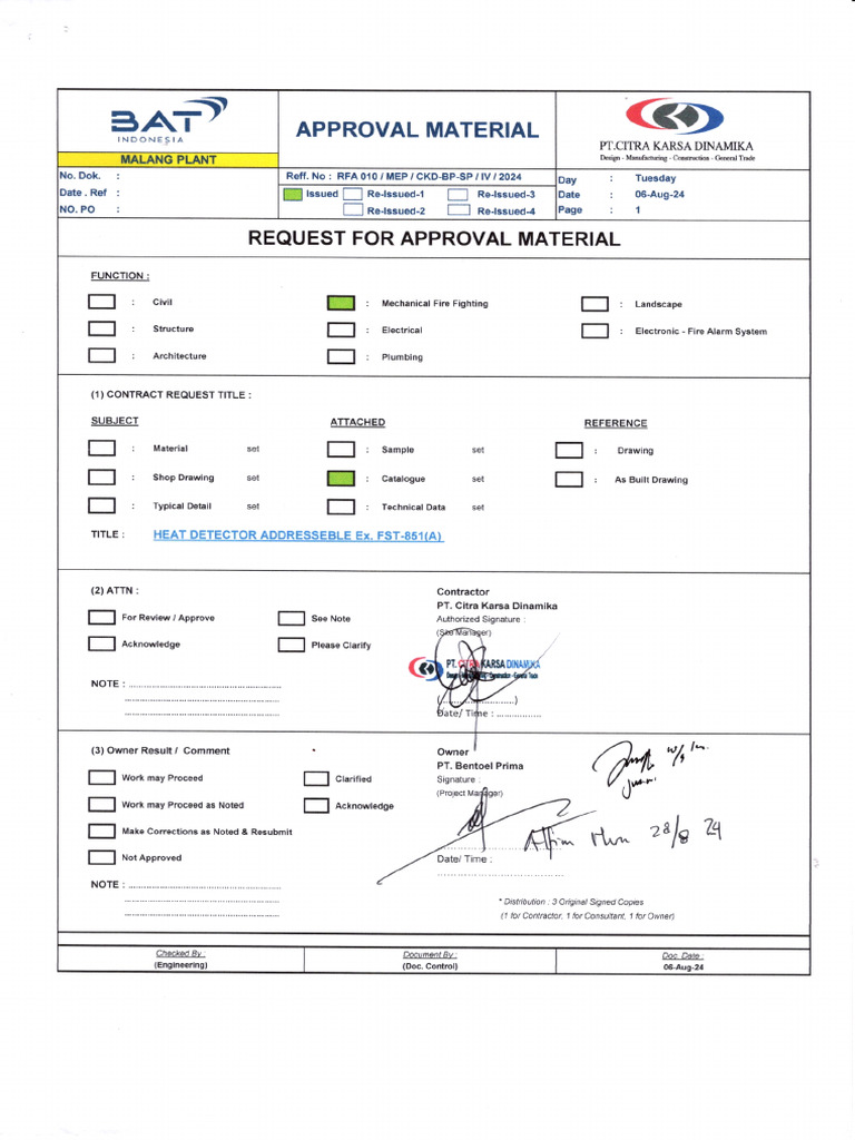 RFA 010 MEP-CKD-BP-SP-IV-2024 HEAD DETEKTOR ADDRESSEBLE Ex. NOTIFIER ...