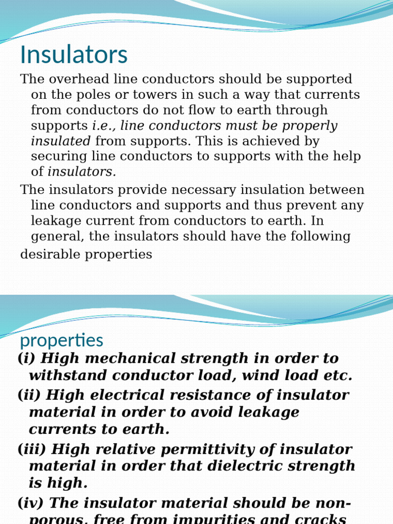 INSULATORS | PDF | Insulator (Electricity) | Electrical Breakdown