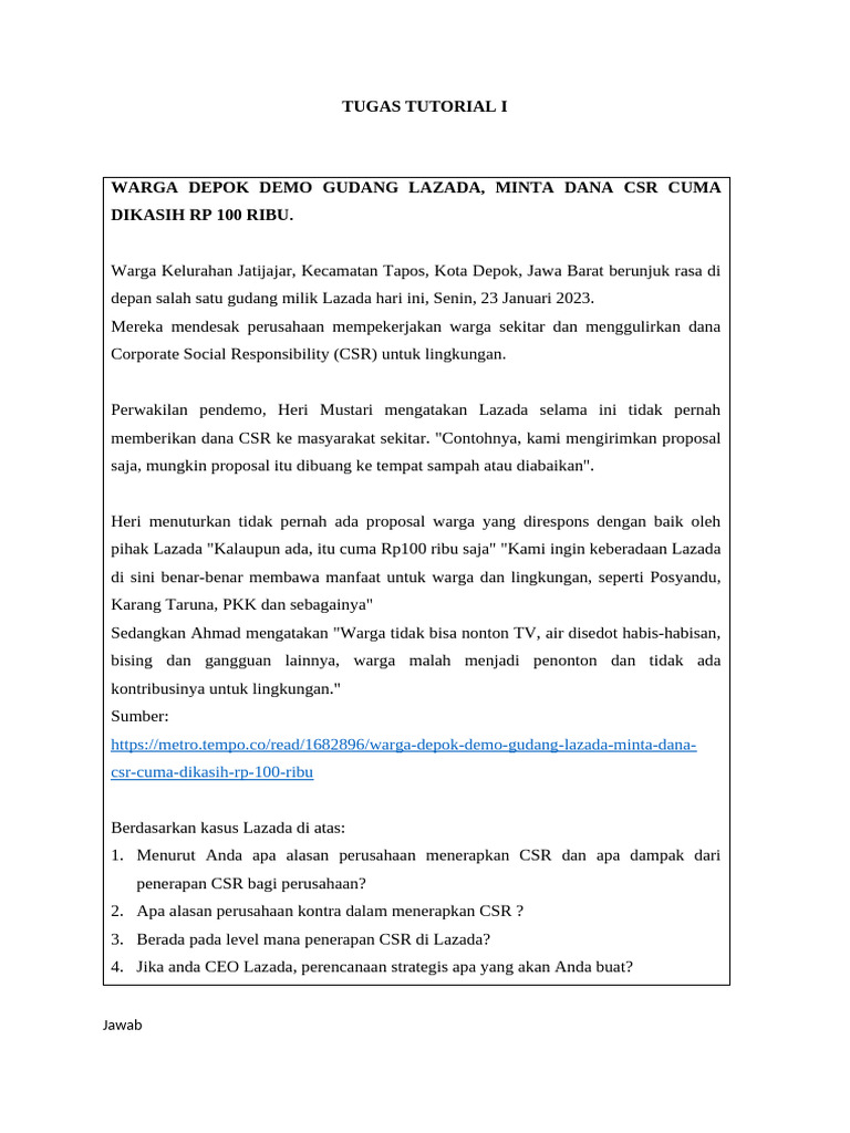 SOAL TUGAS 1 Manajemen | PDF | Bisnis