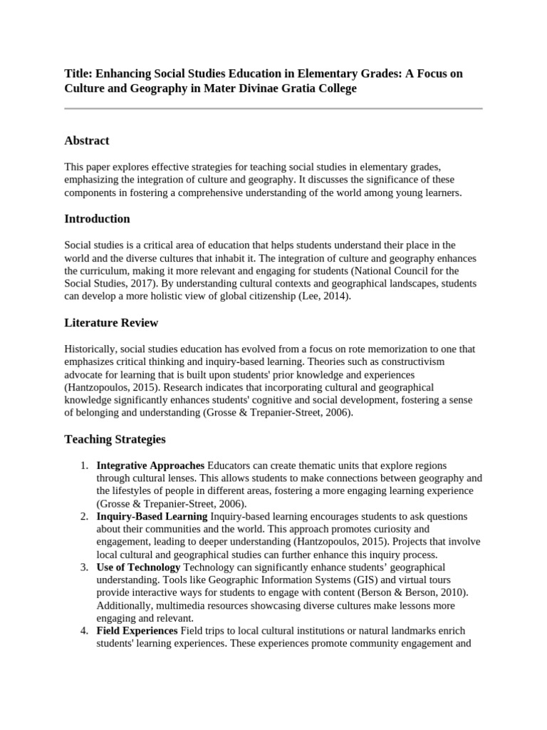 research | PDF | Inquiry Based Learning | Geography