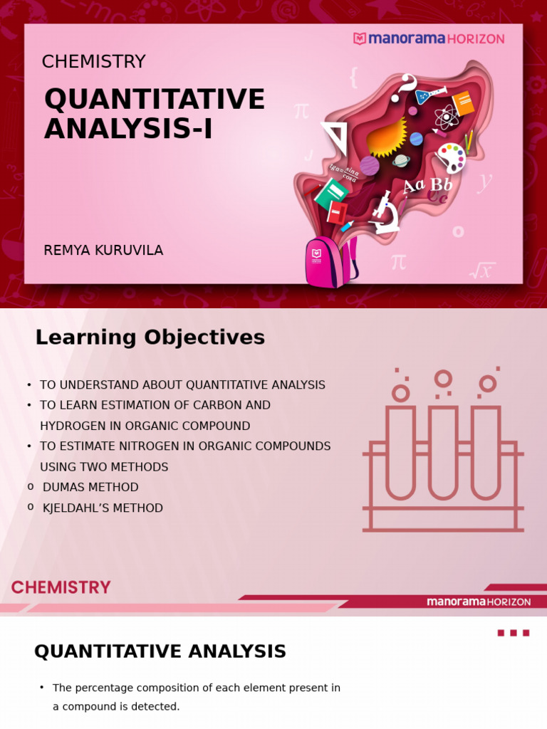 Quantitative Analysis in Chemistry | PDF | Nitrogen | Chemical Substances