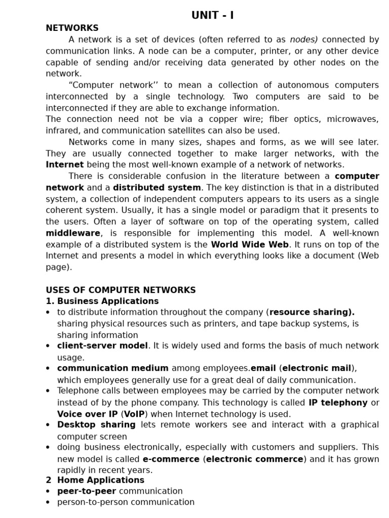 Computer Networks Notes (1) - 6-15 | PDF | Network Topology | Duplex ...