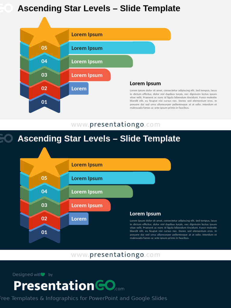 Ascending Star Levels Slide Template | PDF