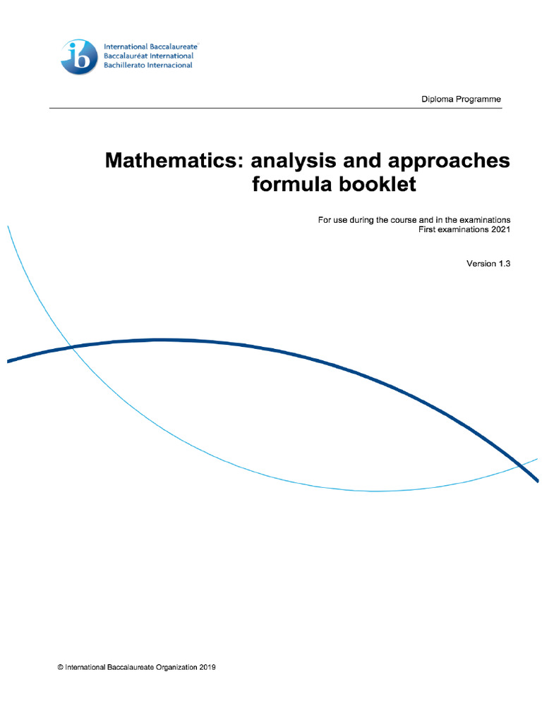 MAA Formula Booklet V 1.3 | PDF