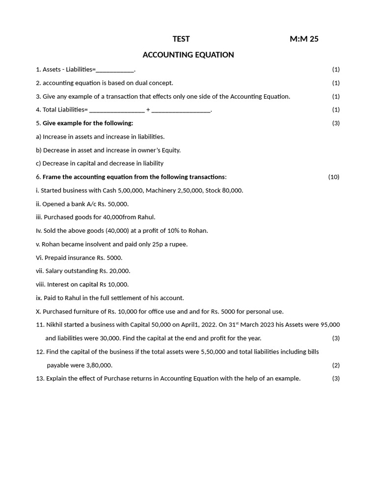 Accounting Equation | PDF