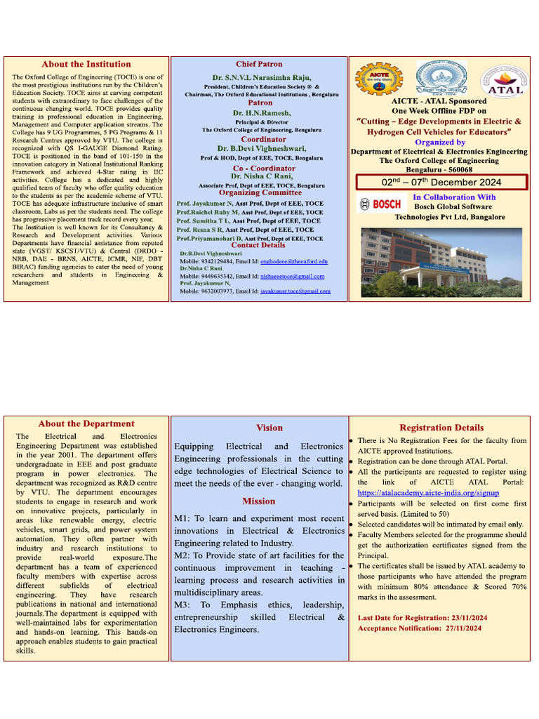 Eee Aicte Atal FDP Final Brouchure 2 | PDF