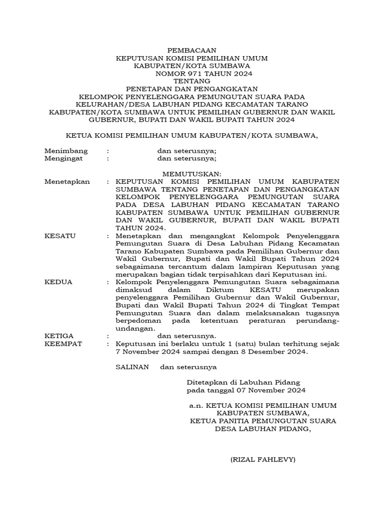 Baca Keputusan KPPS | PDF