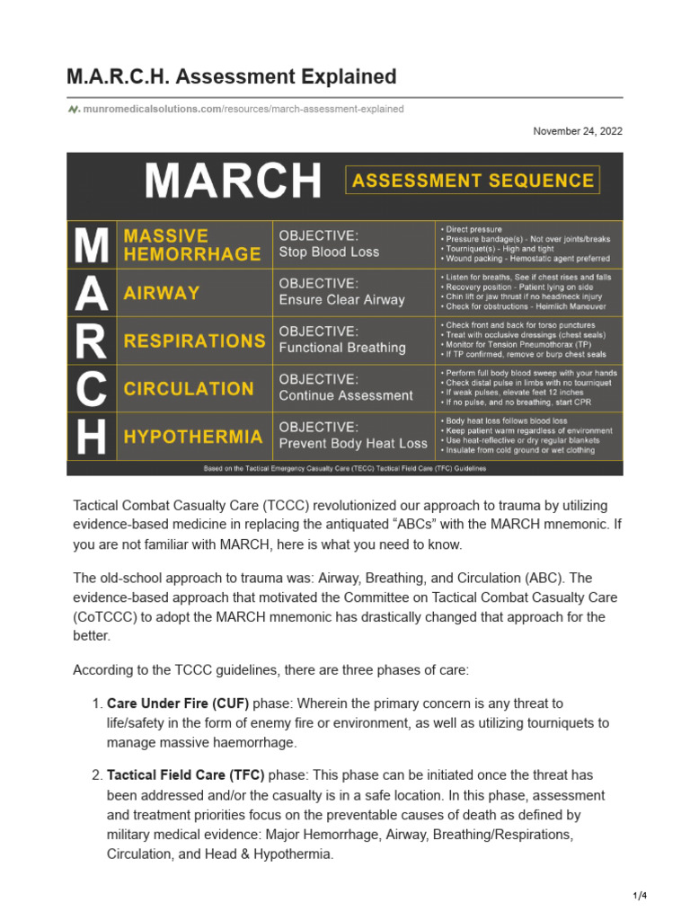 MARCH Assessment Explained | PDF | Health Care | Diseases And Disorders