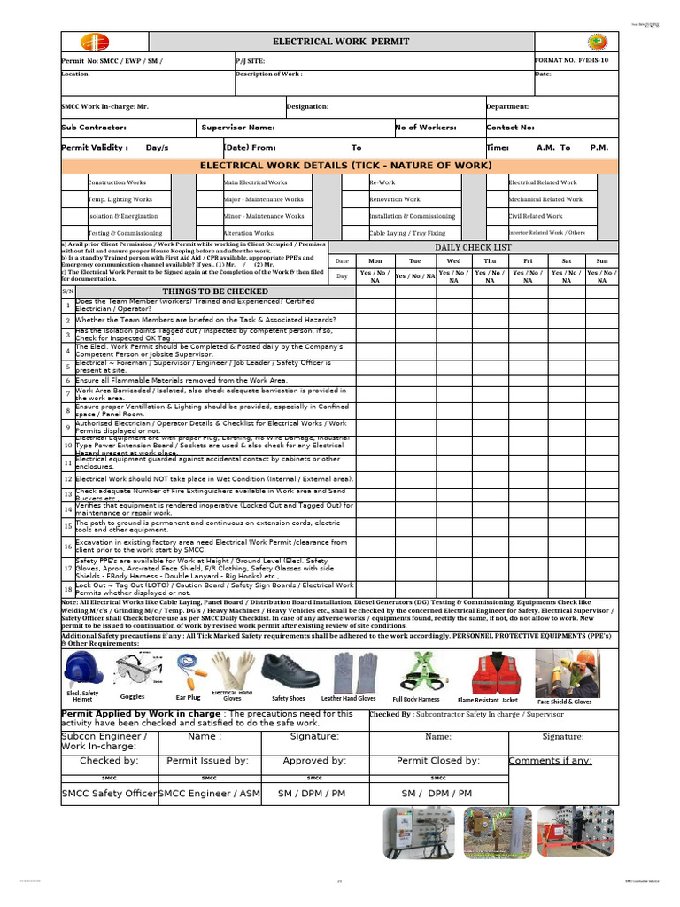 10) Electrical Work Permit OK | PDF | Electrical Connector | Electrician