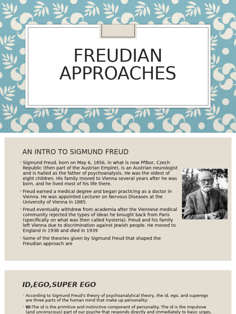 Freudian Approaches | PDF | Id | Psychoanalysis