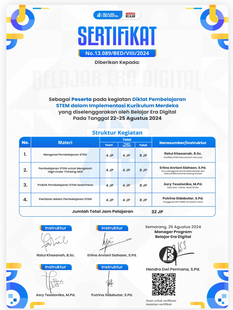Sertifikat - Asep Tajudin, S.Pd.I., M.Ud (32JP) | PDF