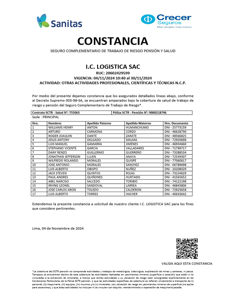Cobertura SCTR: Exclusiones y Vigencia | PDF | Minería | Póliza de seguros