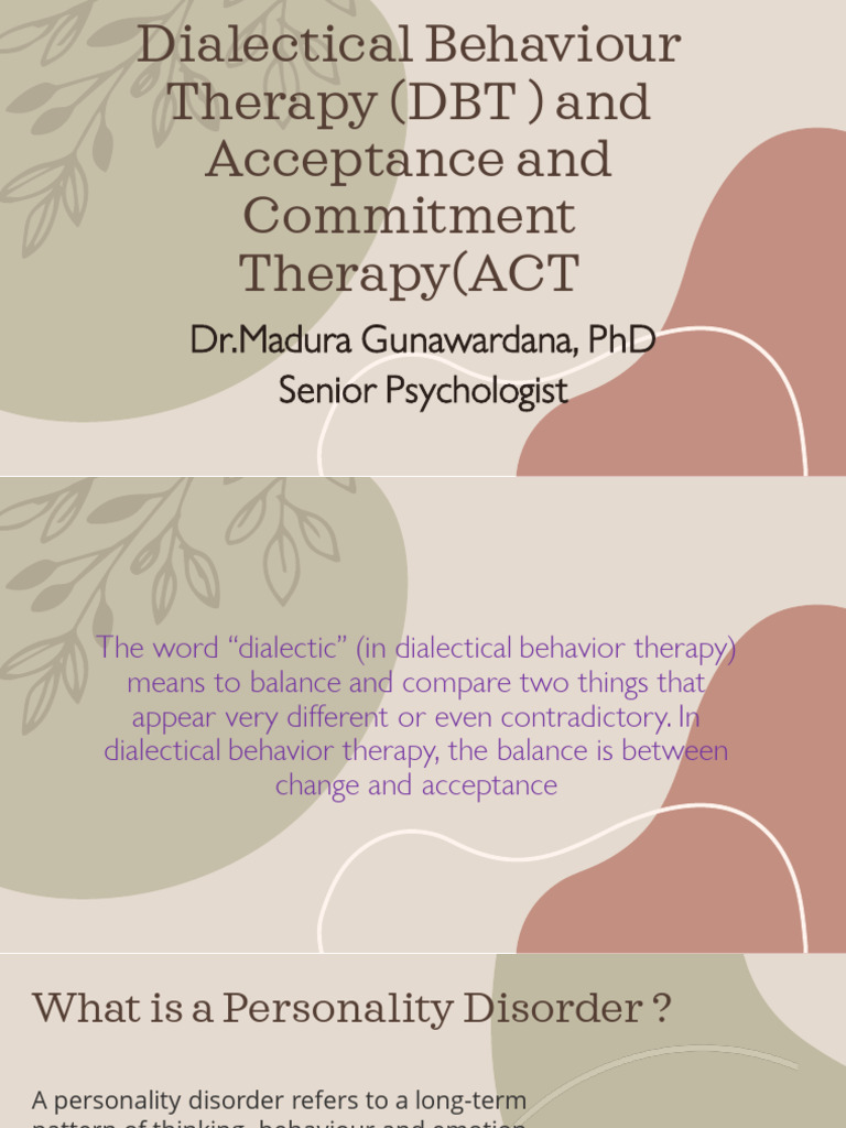 Dialectical Behaviour Therapy (DBT) and Acceptance New Update 2024-02 ...