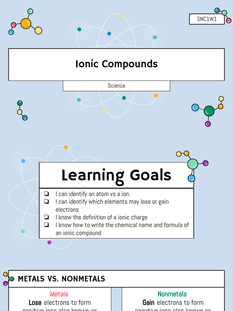 Ionic Compounds | PDF | Ion | Ionic Bonding
