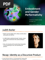 Judith Butler Theory of Performativity | PDF | Gender | Gender Studies