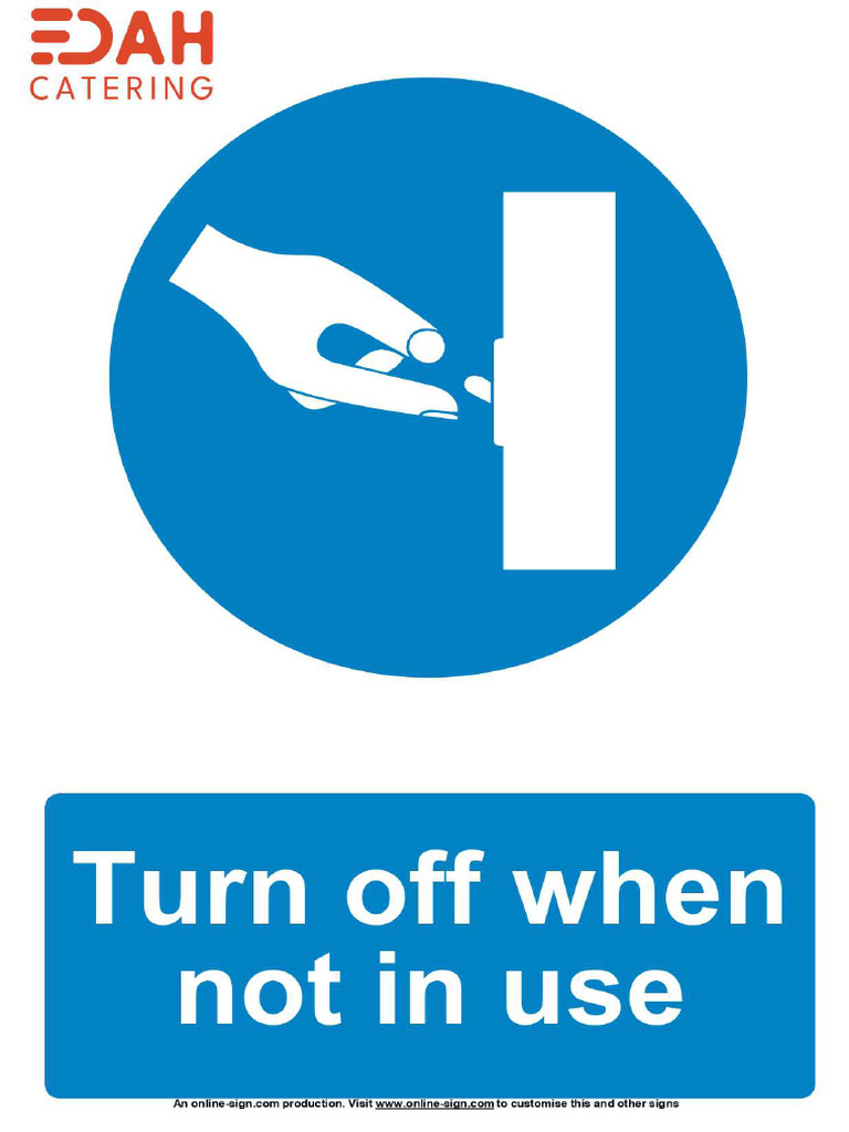 Turn Off When Not in Use Mandatory Sign Page-0001 | PDF