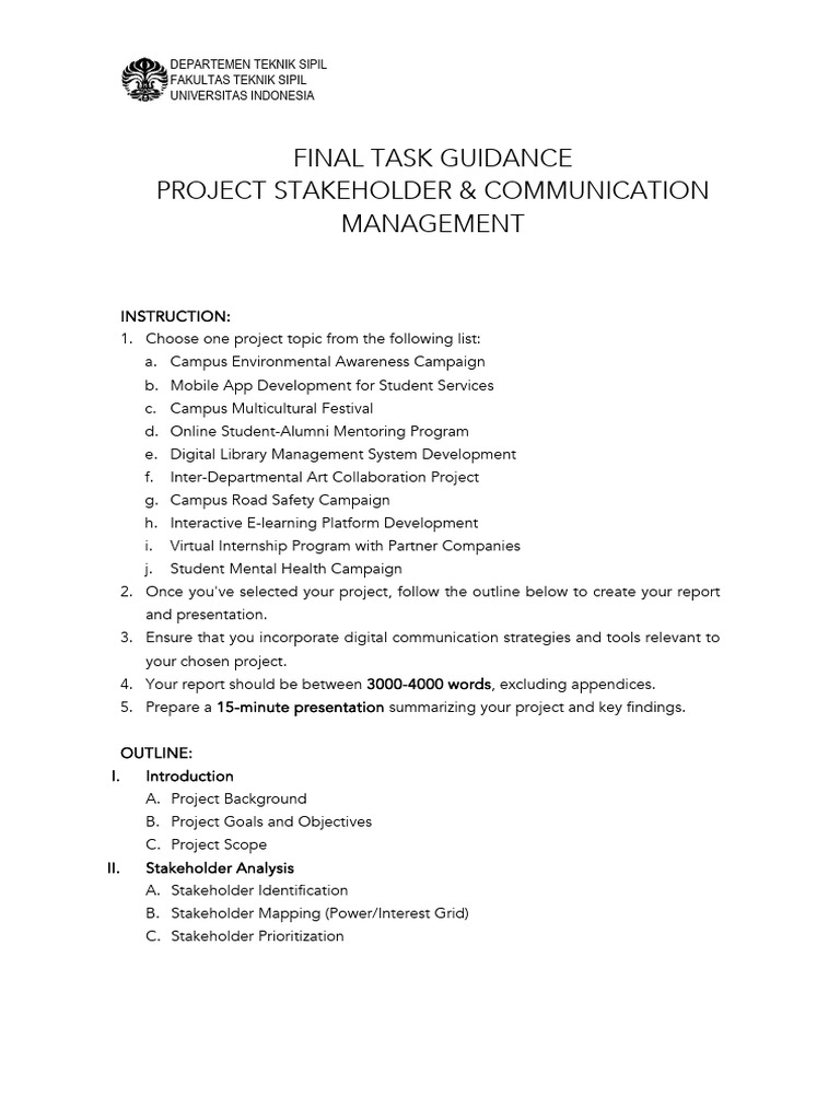 Communication Management Final Task Guidance | PDF | Communication ...