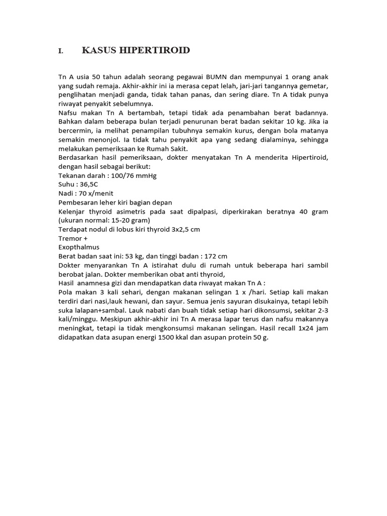 Penanganan Kasus Hipertiroid Tn A | PDF | Kesehatan Holistik | Sains ...