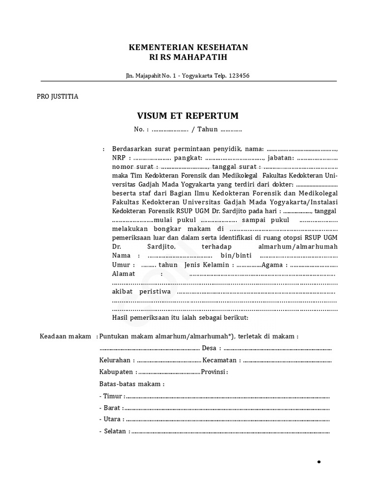 Visum Mayat | PDF | Ilmu Sosial | Kesehatan Holistik