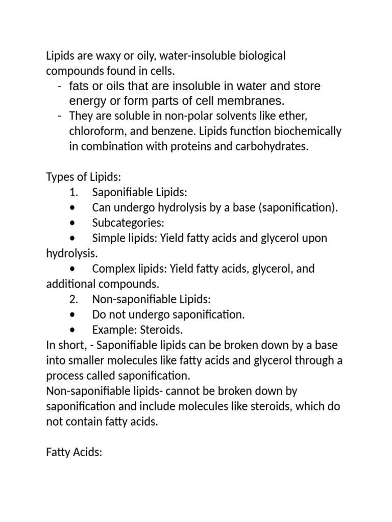 Lipids | PDF | Lipid | Fatty Acid