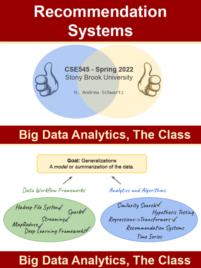 CSE545 sp23 (9) Recommendation Systems 4-10 | PDF | Principal Component Analysis | Algorithms