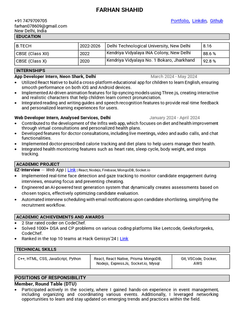 Farhan Shahid Resume - 2 | PDF | Mobile App | Computing