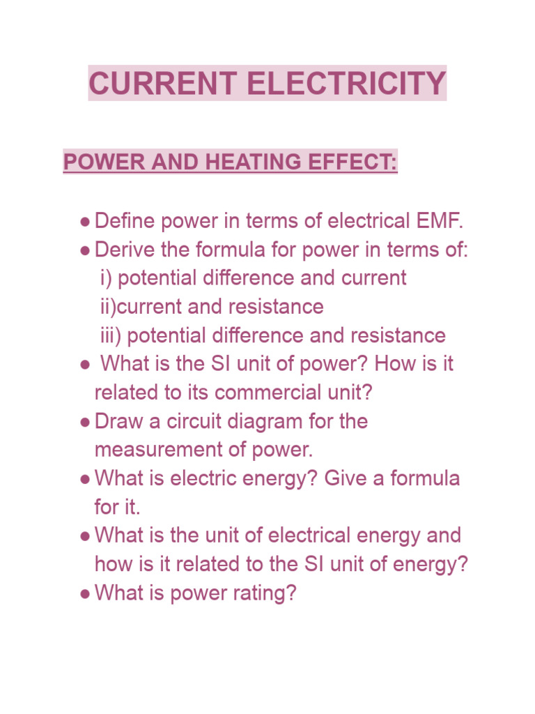 3-Current Electricity - 3 | PDF | Science & Mathematics