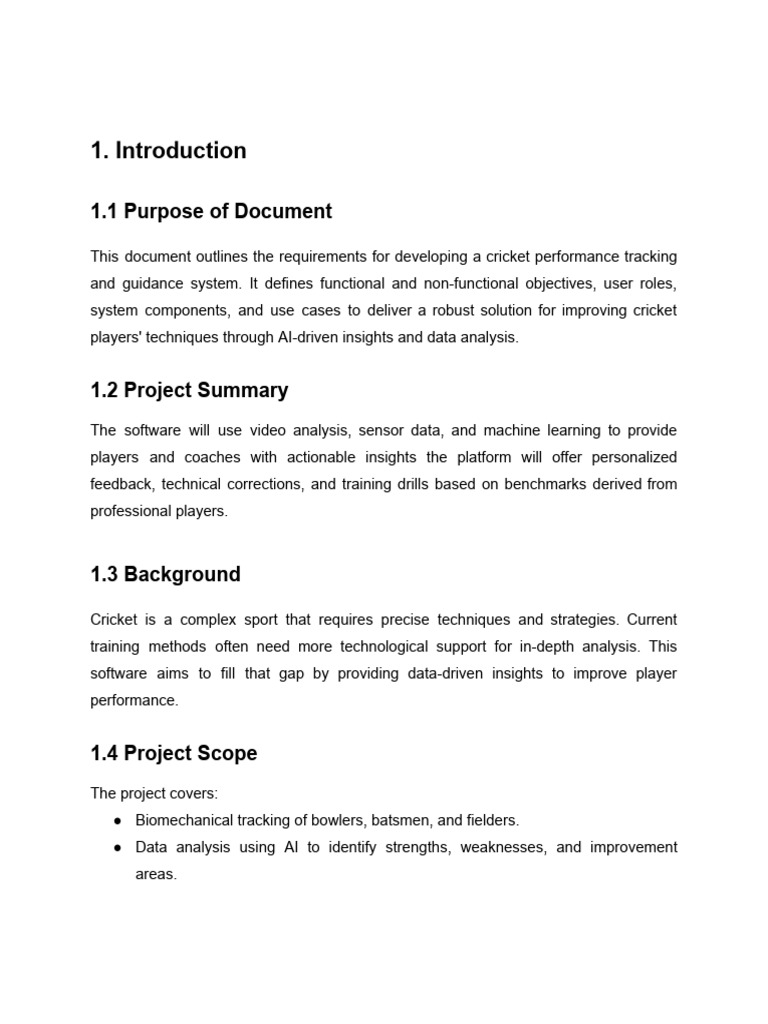 Cricket Performance Tracking and Guidance System | PDF | Bowling ...