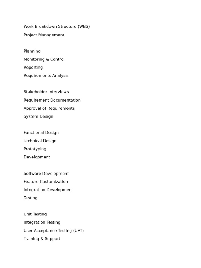 Work Breakdown Structure | PDF | Art | Computers