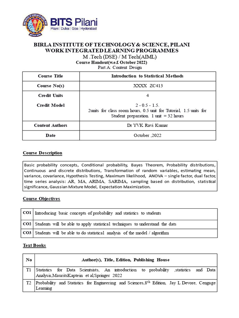 Introduction to Statistical Methods | PDF | Probability Distribution ...