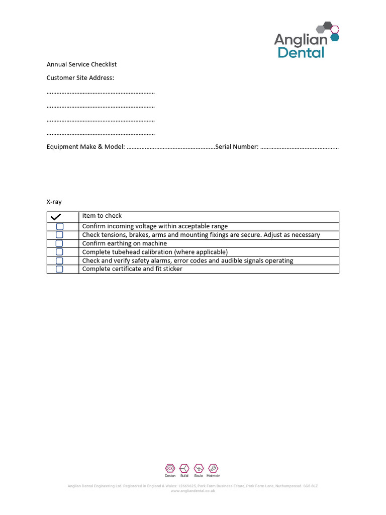 Annual Service Checklist X Ray | PDF | Business | Computers