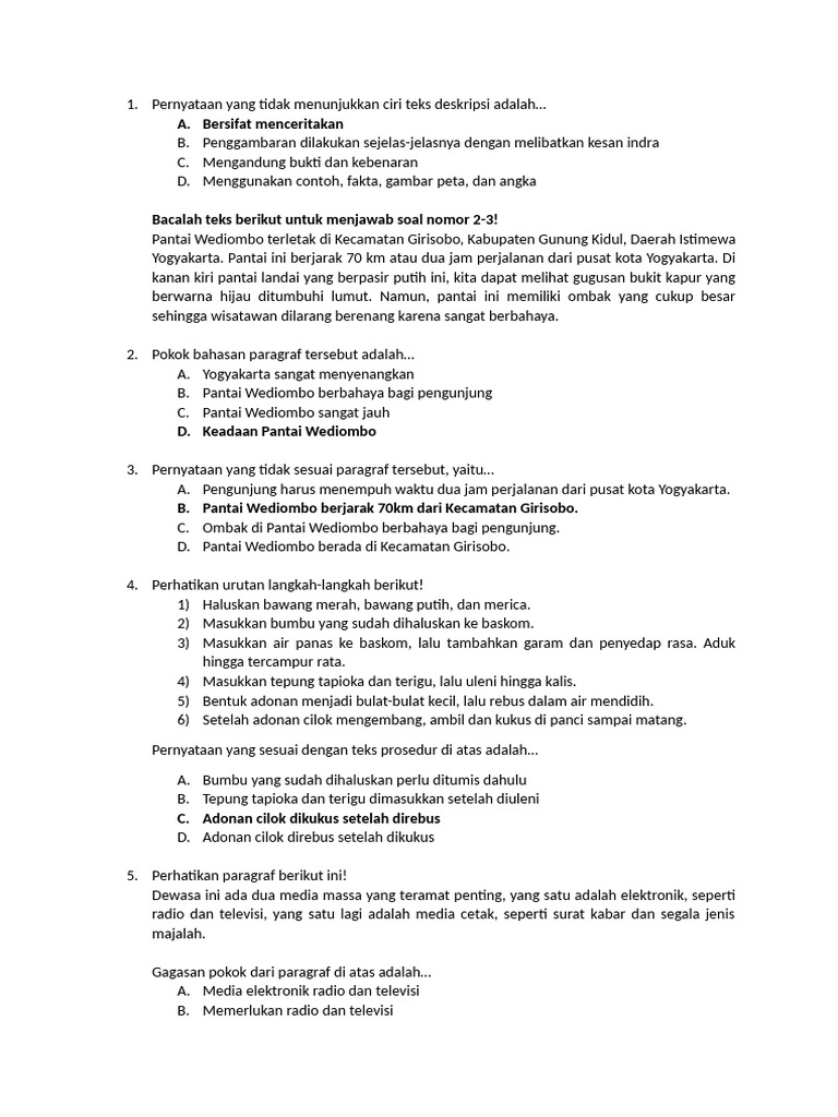 Soal JWB Bi Kelas 9 2024 | PDF