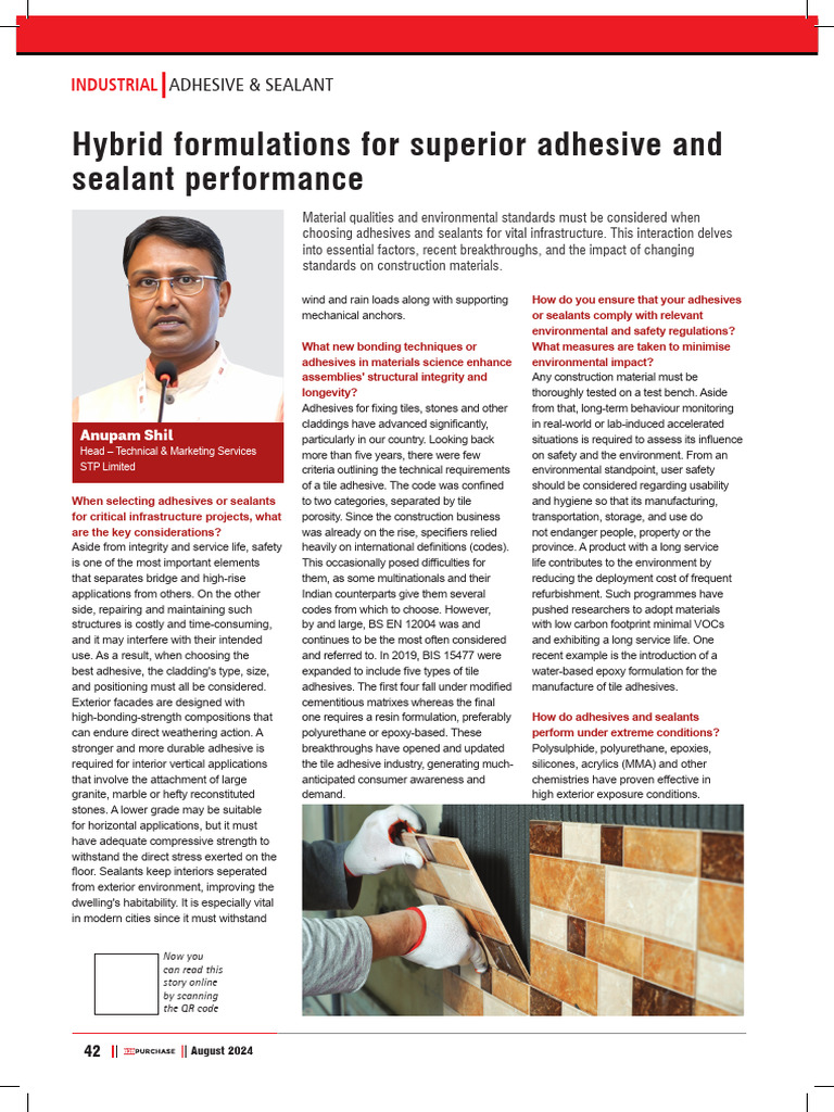 Adhesives & Sealants | PDF | Adhesive | Epoxy